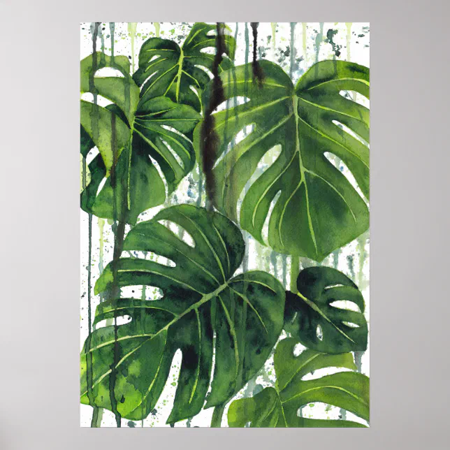 Abstract Monstera Plant 3 Poster | Zazzle