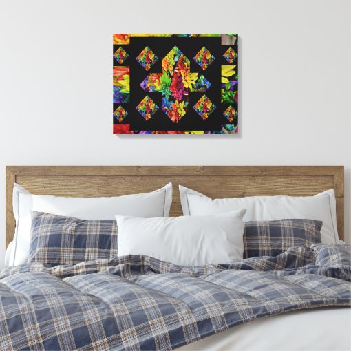 Abstract Multi-Colored Plus Sign Floral Art | Zazzle