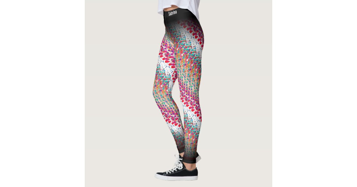 Abstract MultiColor Pattern Leggings | Zazzle