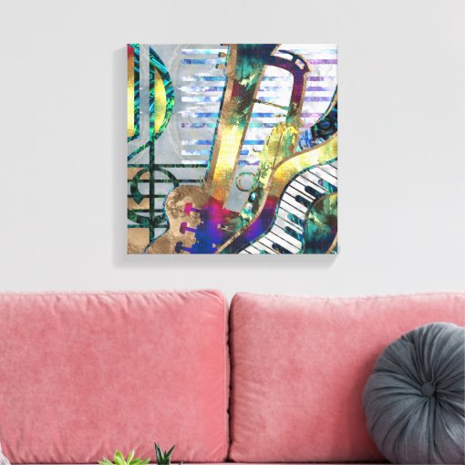 Abstract Music Art Collage - mixed media #1 Canvas Print | Zazzle