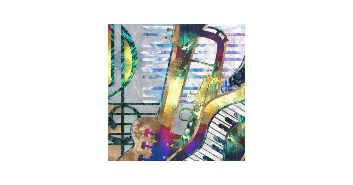 Abstract Music Art Collage - mixed media #1 Canvas Print | Zazzle