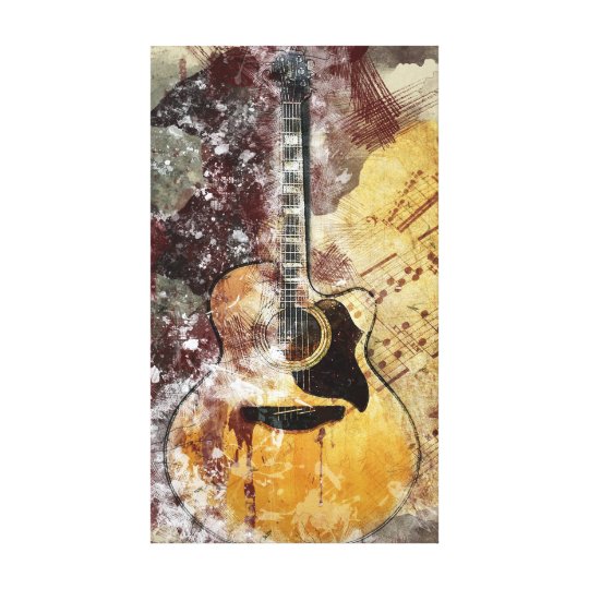 Abstract Music Guitar Canvas Wall Art | Zazzle.com