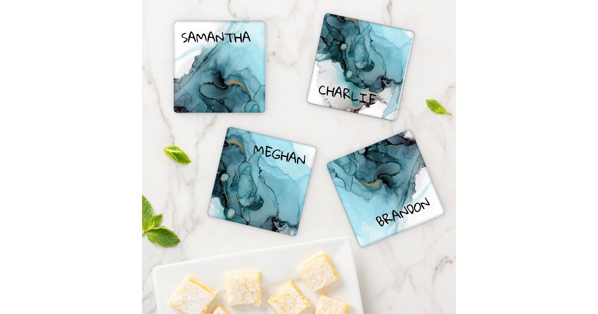Abstract Name Custom Coasters. Coaster Set | Zazzle