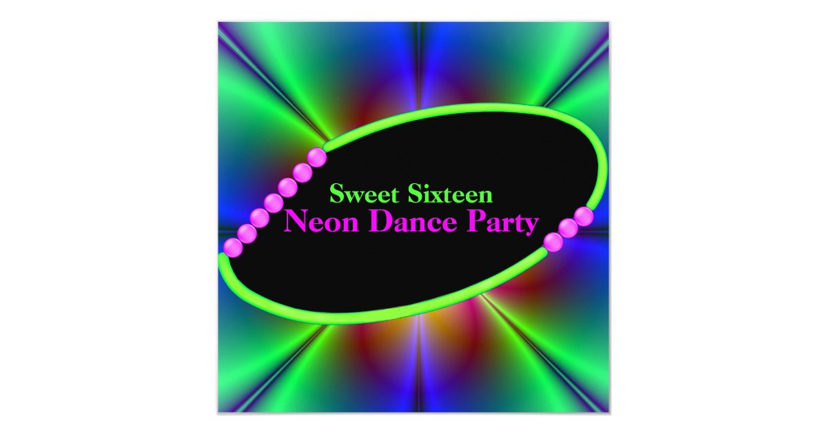 Abstract Neon Custom Party Invitation | Zazzle.com