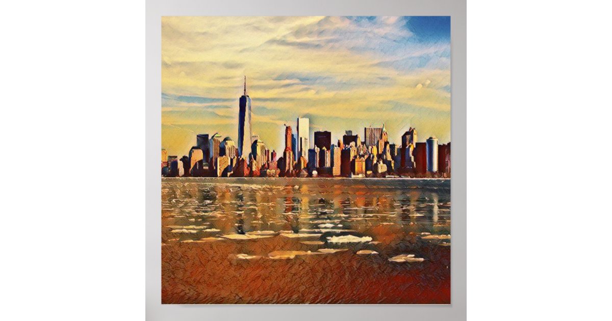 Abstract New York Skyline Poster | Zazzle
