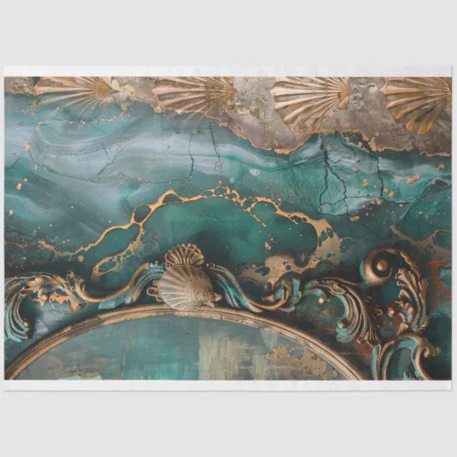 Abstract Ocean & Shells, Mixed Media Art Tissue Paper | Zazzle