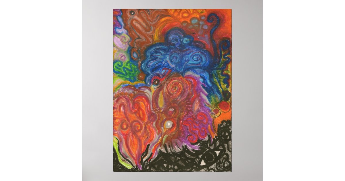 Abstract Oil Pastel Poster | Zazzle