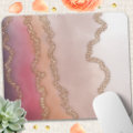 Abstract Ombre Pink Purple and Gold Glitter Mouse Pad | Zazzle