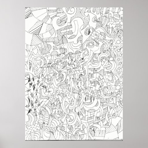 Abstract Outlines Poster | Zazzle