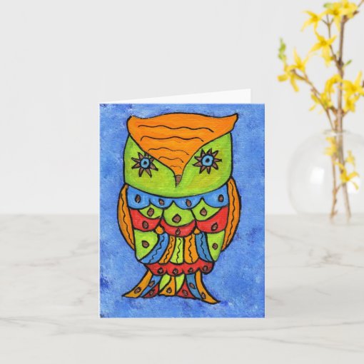 Abstract Owl Notecard | Zazzle