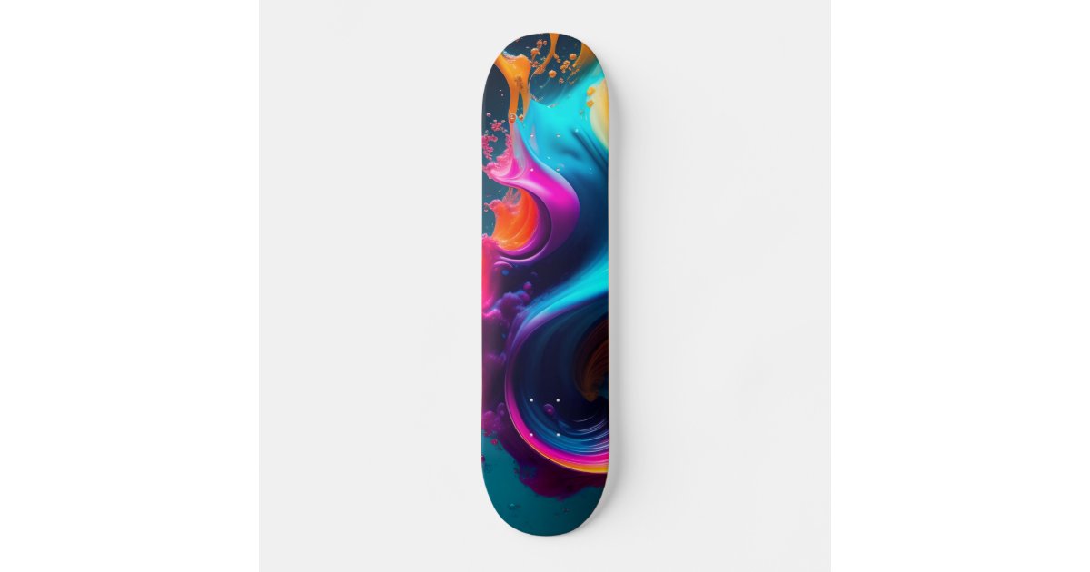 Abstract Paint Drip Skateboard | Zazzle