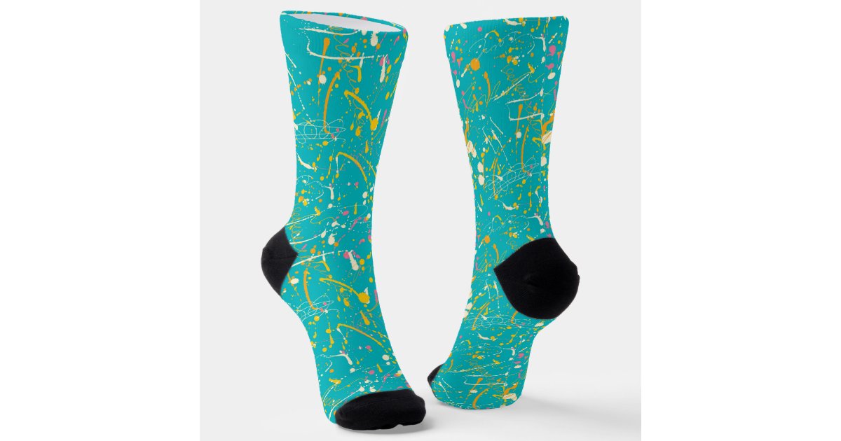 Abstract Paint Splash Socks | Zazzle