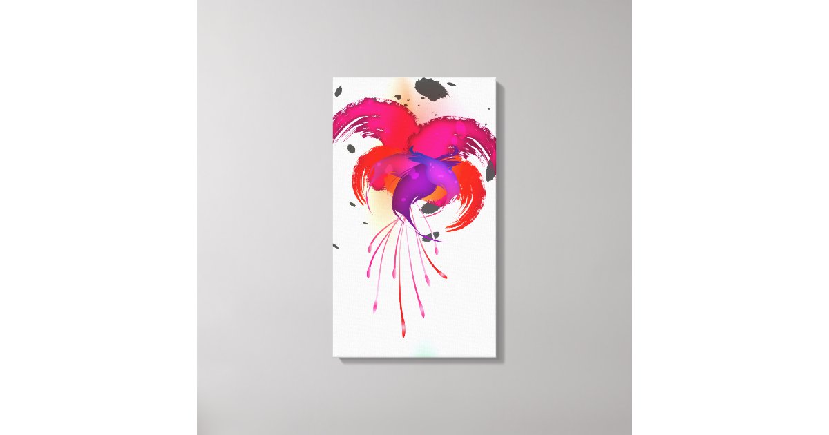 Abstract Paint Splatter Fuchsia Canvas Print | Zazzle
