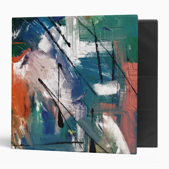 Abstract Painted Look Abstract 3 Ring Binder | Zazzle