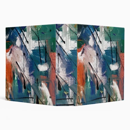 Abstract Painted Look Abstract 3 Ring Binder | Zazzle