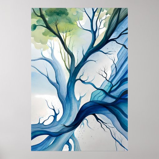 abstract painting mother tree of life save earth poster | Zazzle