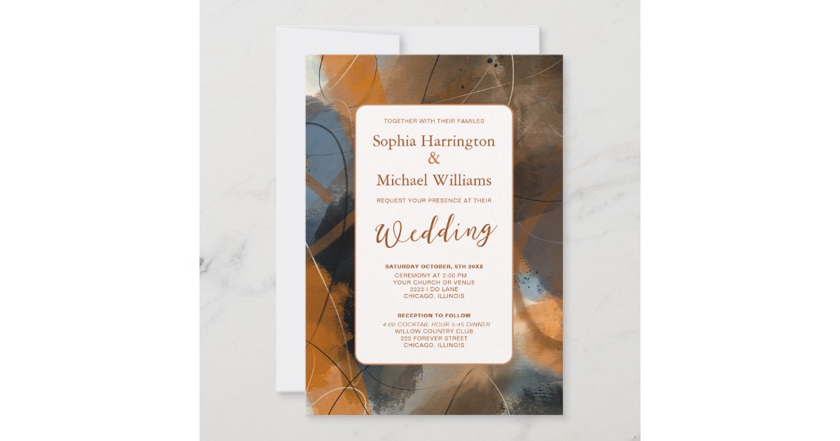 Abstract Painting Wedding Invitation QR Code | Zazzle