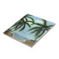 Abstract Palm Trees Ceramic Tile | Zazzle