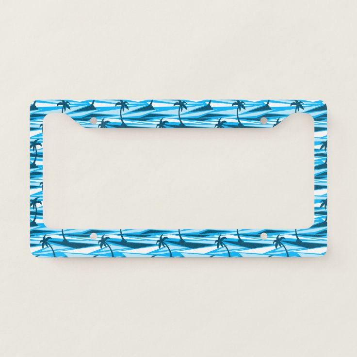 Abstract palm trees license plate frame | Zazzle