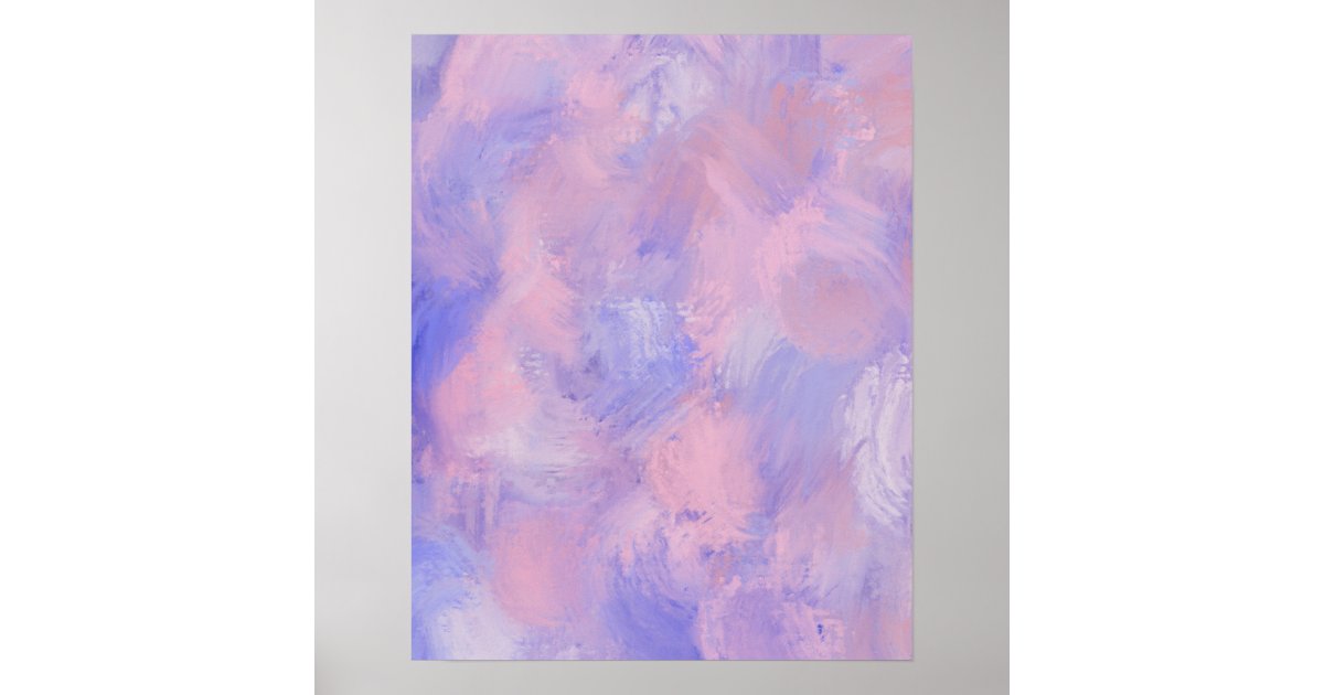 Abstract Pastel Blush Pink and Blue Poster | Zazzle