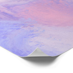 Abstract Pastel Blush Pink and Blue Poster | Zazzle