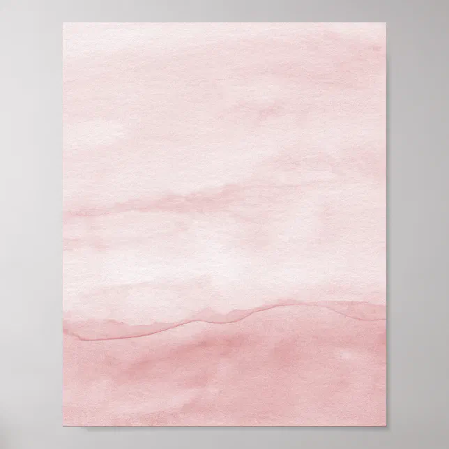 Abstract Pastel Pink Ombre Watercolor Art Poster | Zazzle