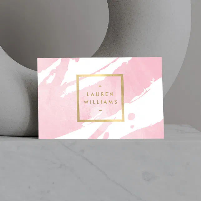Abstract Pastel Pink Watercolor Brushstrokes Business Card | Zazzle