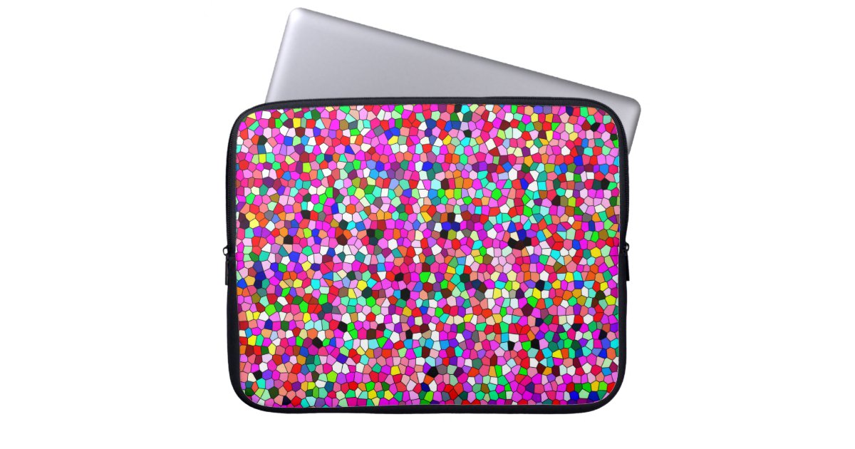 abstract pattern, colored mosaic wallpaper, geomet laptop sleeve | Zazzle