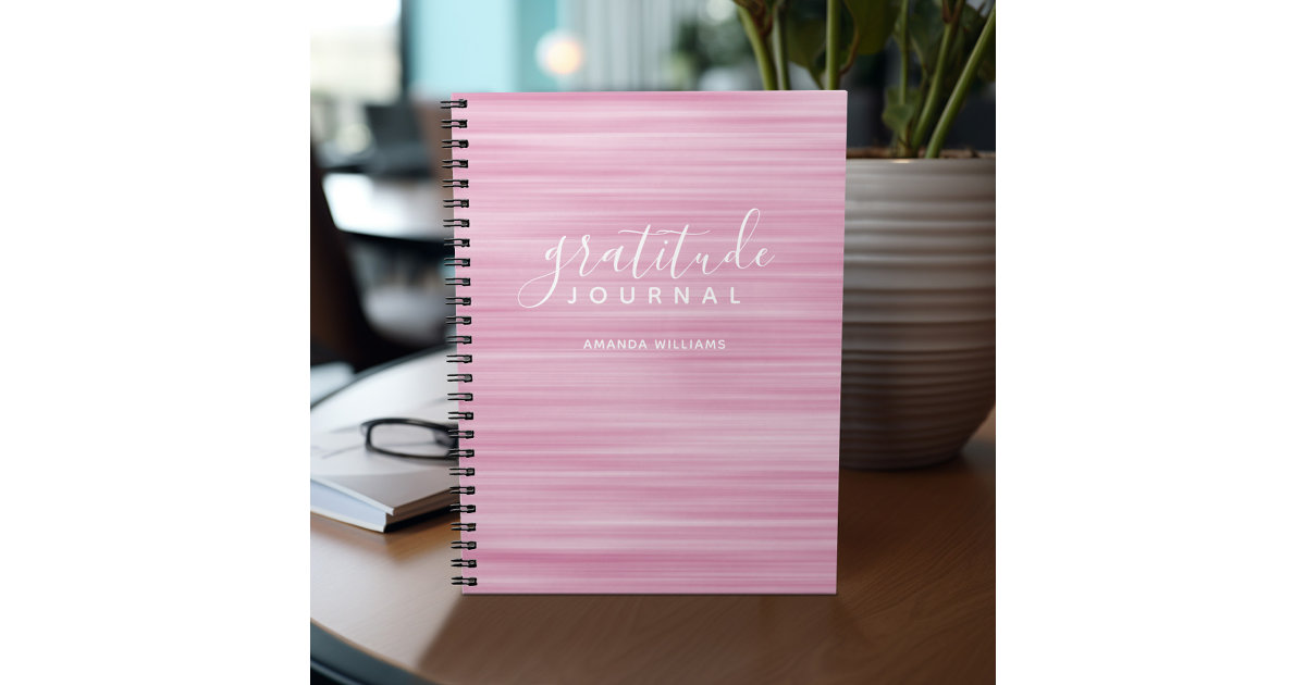 Abstract Pattern Gratitude Journal can edit pink | Zazzle