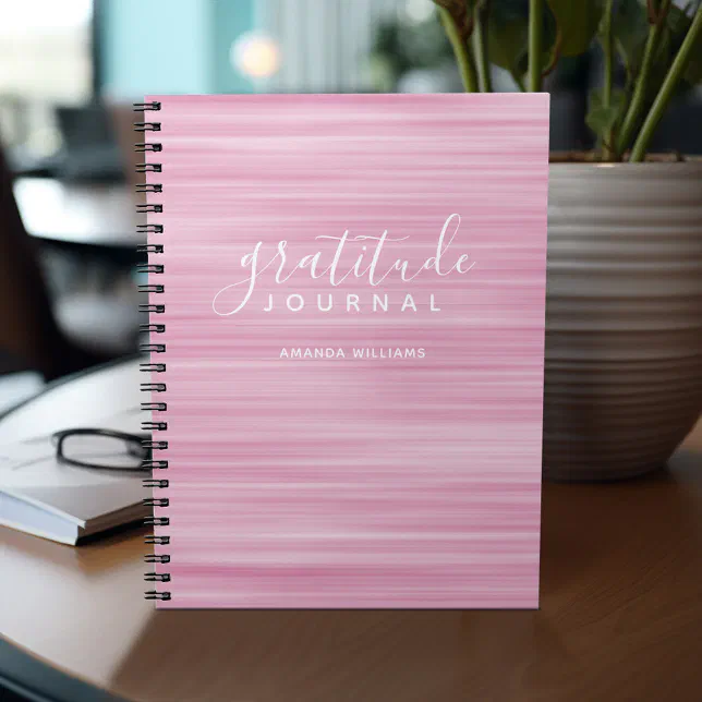 Abstract Pattern Gratitude Journal can edit pink | Zazzle