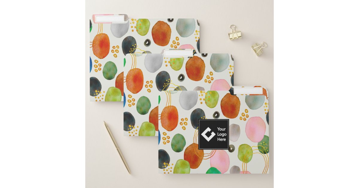 Abstract Pebble Gold Glitter Art Your Logo File Folder | Zazzle