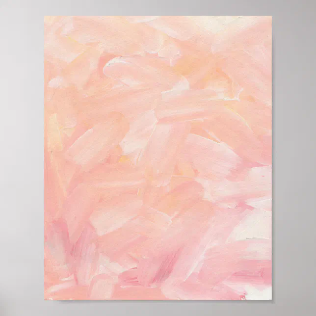 Abstract pink hand painted. Elegant blush brush Poster | Zazzle