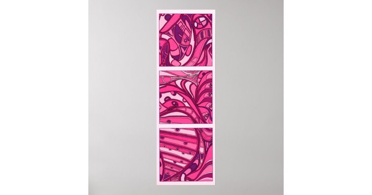 Abstract Pink Panel Painting Poster | Zazzle