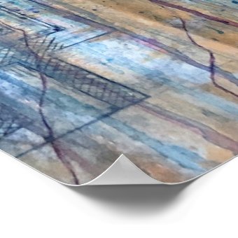 Abstract Pittsburgh Map Painting Poster | Zazzle