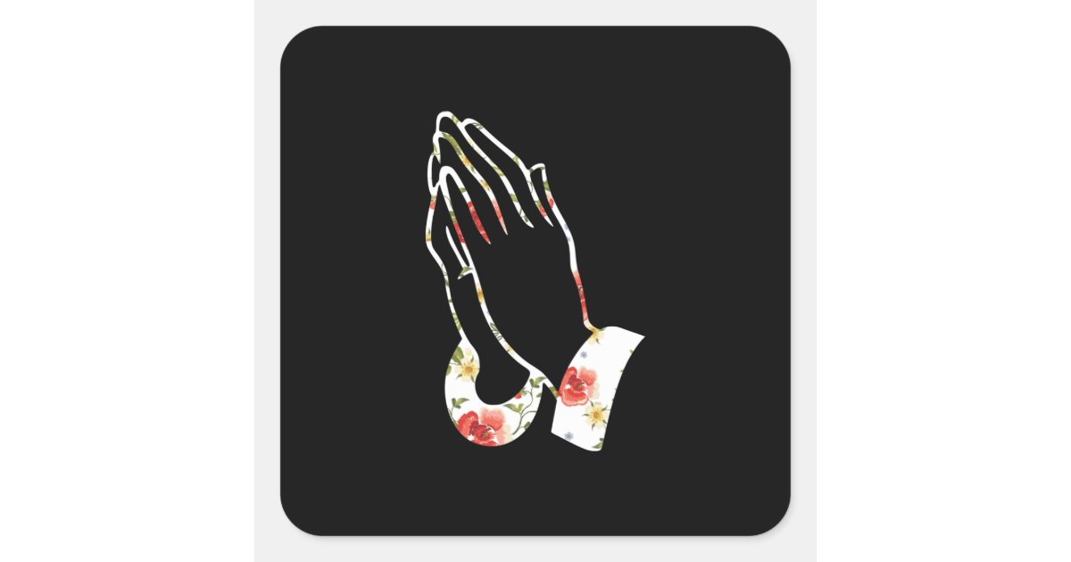 Abstract Praying Hands Illustration Square Sticker | Zazzle