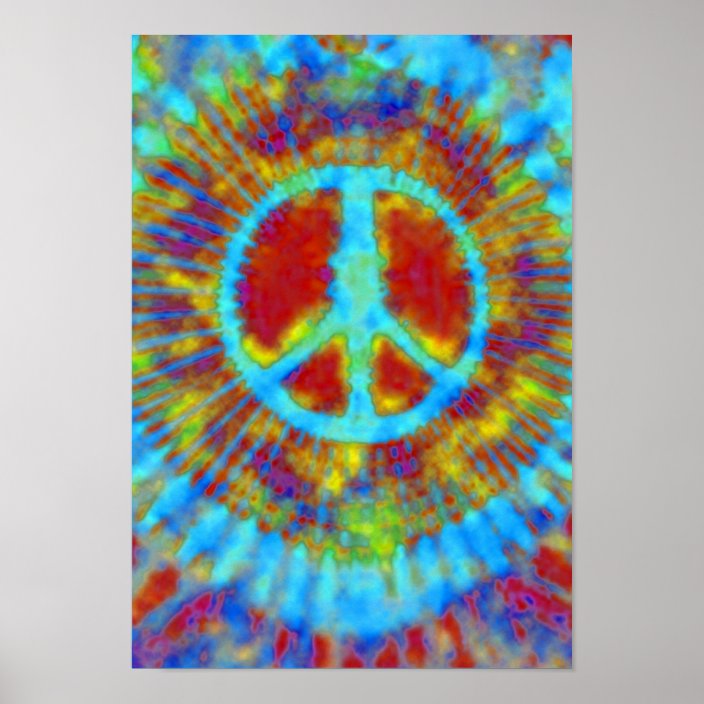 Abstract Psychedelic Tie-Dye Peace Sign | Zazzle