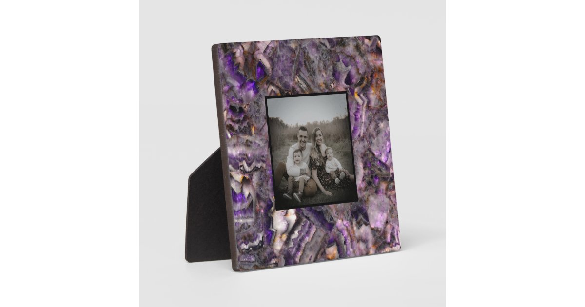 Abstract purple Amethyst Quartz, purple granite Plaque | Zazzle