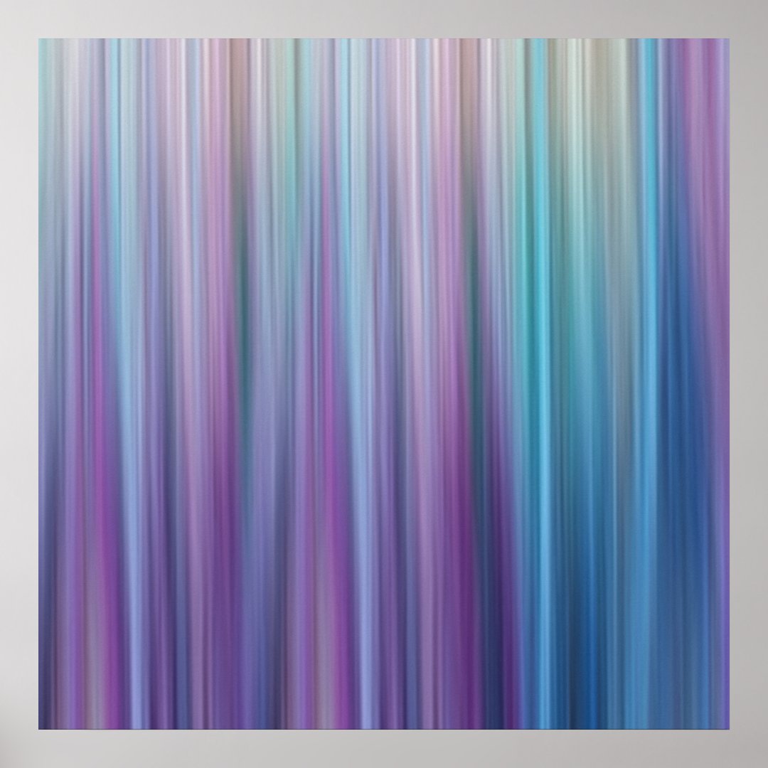 Abstract Purple and Teal Gradient Stripes Pattern Poster | Zazzle