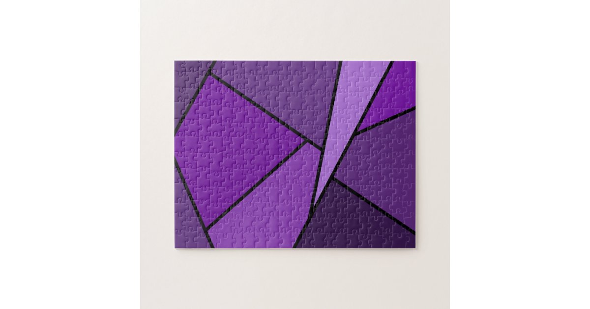 Abstract Purple Polygons Jigsaw Puzzle | Zazzle