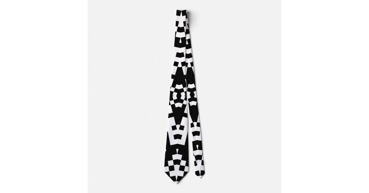 Abstract QR Code Modern Black And White Pattern Neck Tie | Zazzle