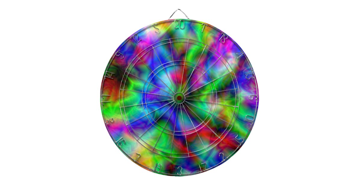 Abstract Rainbow Colors Dartboard | Zazzle