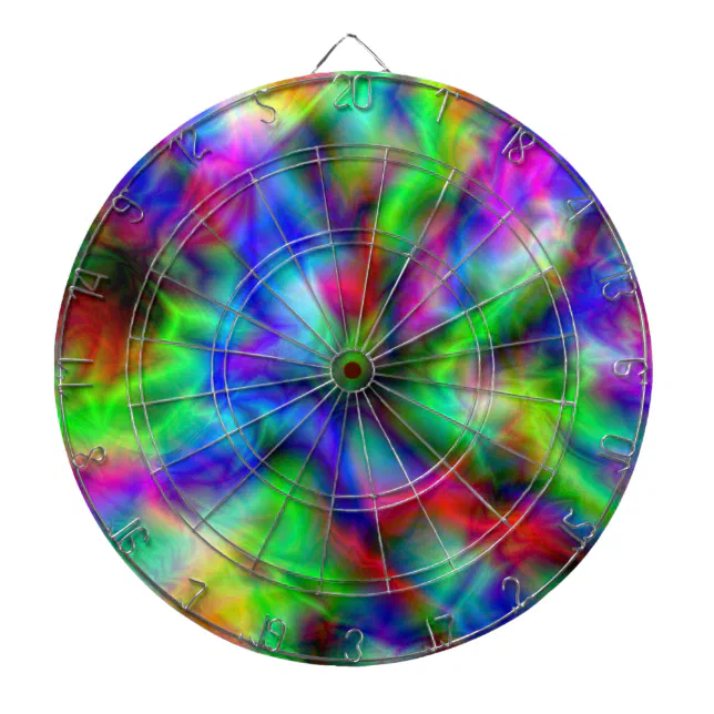 Abstract Rainbow Colors Dartboard | Zazzle