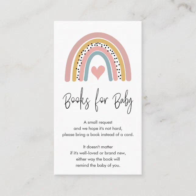Abstract Rainbow Gender Neutral Books for Baby Enclosure Card | Zazzle