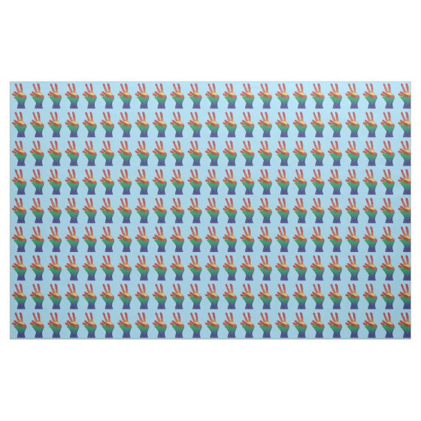 Rainbow Peace Sign Fabric | Zazzle
