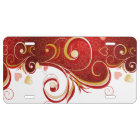 Personalized Red Cute Heart Shape License Plate | Zazzle.com