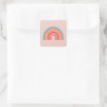 Abstract Retro Colorful Rainbow Square Sticker | Zazzle