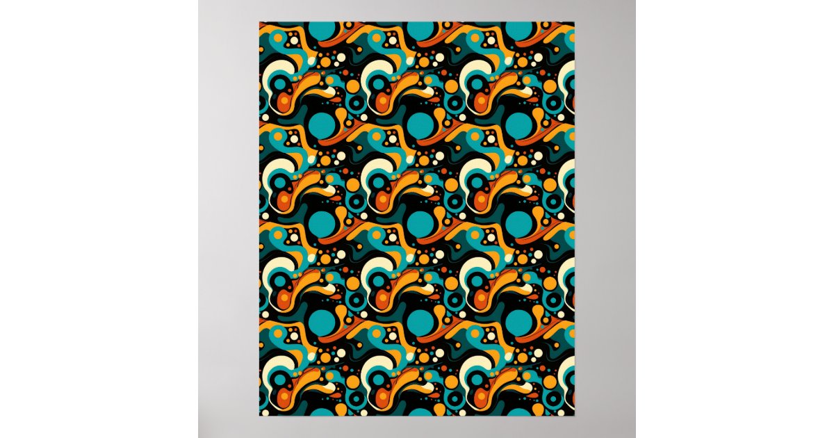 Abstract Retro Funk Poster | Zazzle