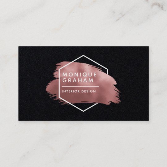 Abstract Rose Gold Logo Business Card | Zazzle.com
