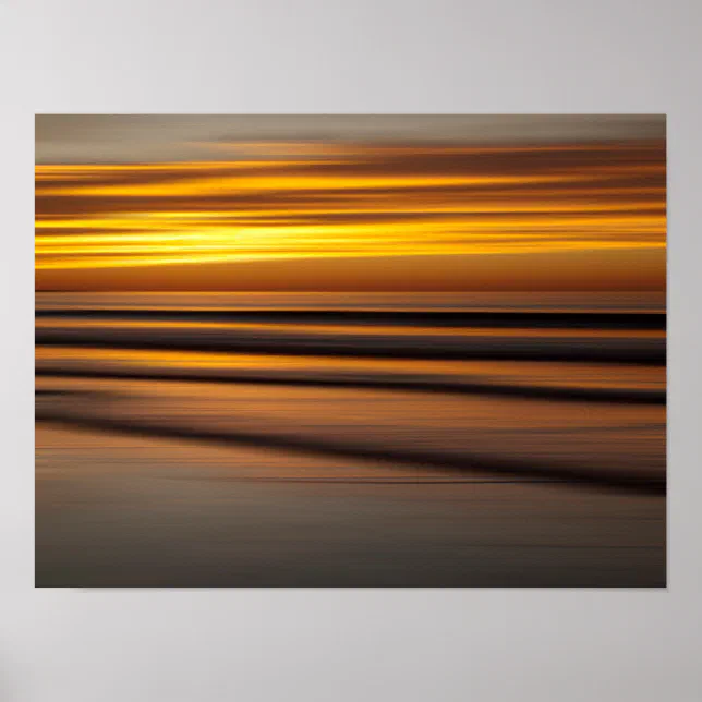 Abstract seascape at sunset, CA Poster | Zazzle