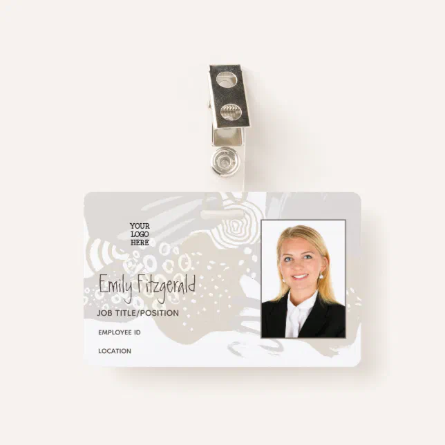 Abstract Shapes Photo Company Logo Neutral Badge | Zazzle